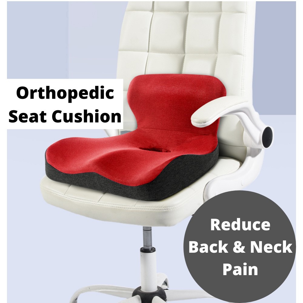 Lumbar Support Pillow Memory Foam Seat Cushion for Office Chair Car ...