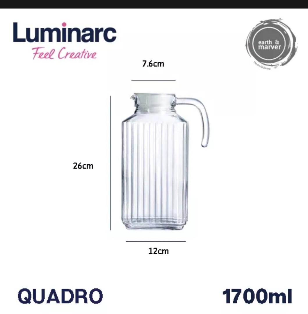 Luminarc Glass Pitcher, Furniture & Home Living, Kitchenware ...