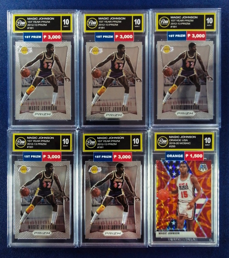 Magic Johnson 2012 1st Prizm / Mosaic Orange Pre-Graded Raw Card ...