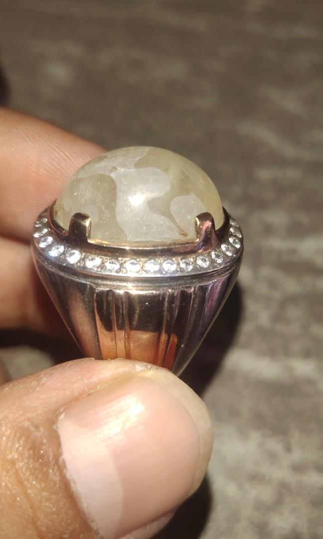Mani gajah original with ring silver combination suasa, Men's Fashion ...