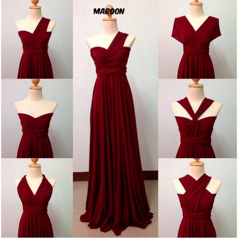 Maroon Infinity Dress, Women's Fashion, Dresses & Sets, Evening dresses ...