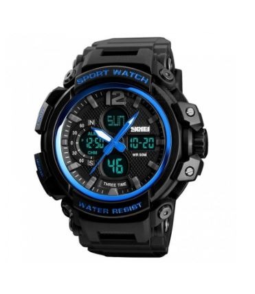Men's Triple Time Display Military Rugged Sports Watch, Men's Fashion ...