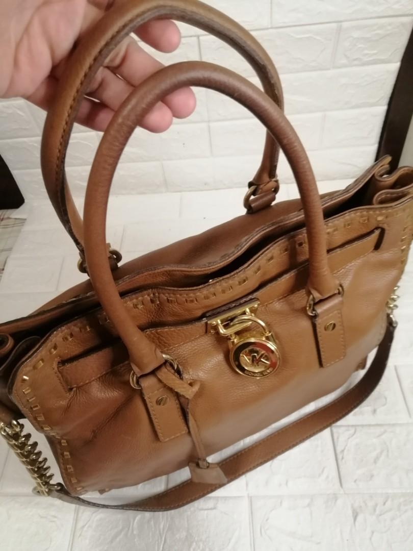 Michael Kors Mk Hamilton 2-way Leather Shoulder Bag, Luxury, Bags ...