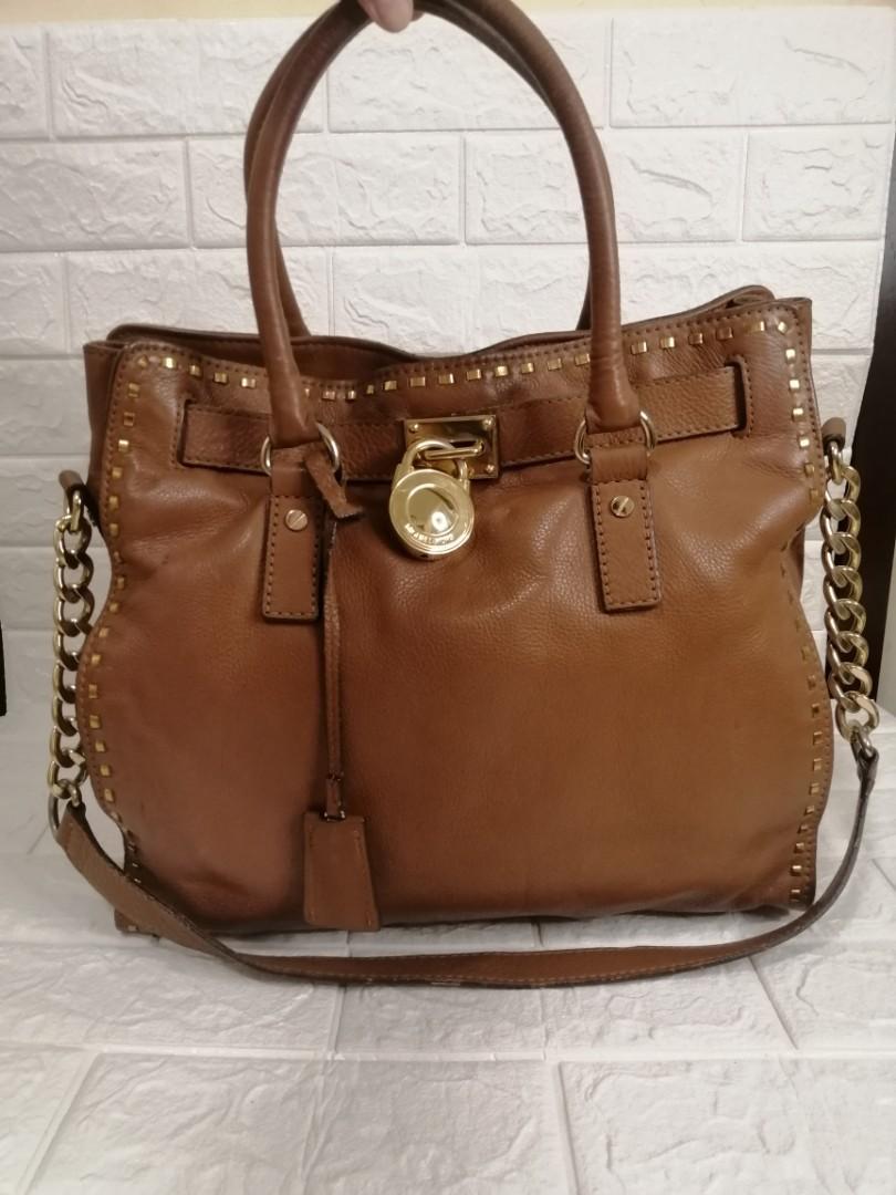 Michael Kors Mk Hamilton 2-way Leather Shoulder Bag, Luxury, Bags ...