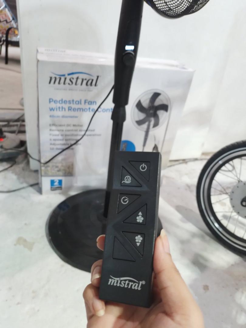 Mistral Pedestal Fan with Remote Control, Furniture & Home Living ...