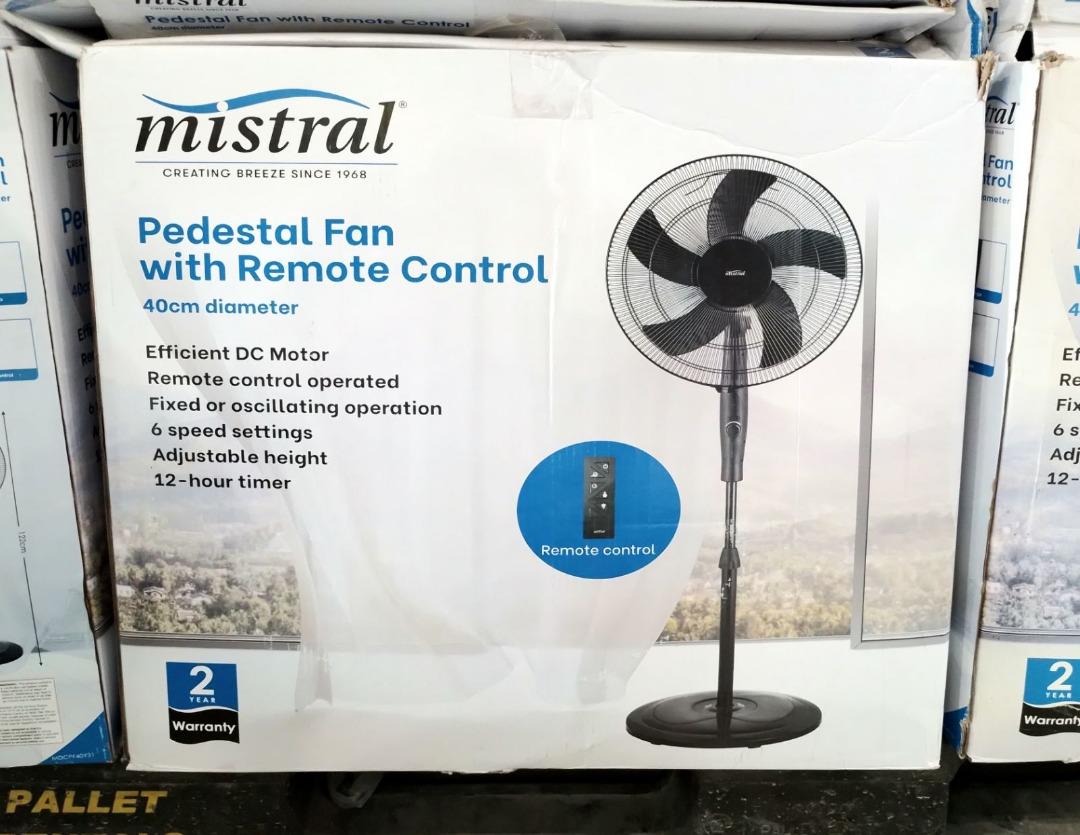 Mistral Pedestal Fan with Remote Control, Furniture & Home Living ...