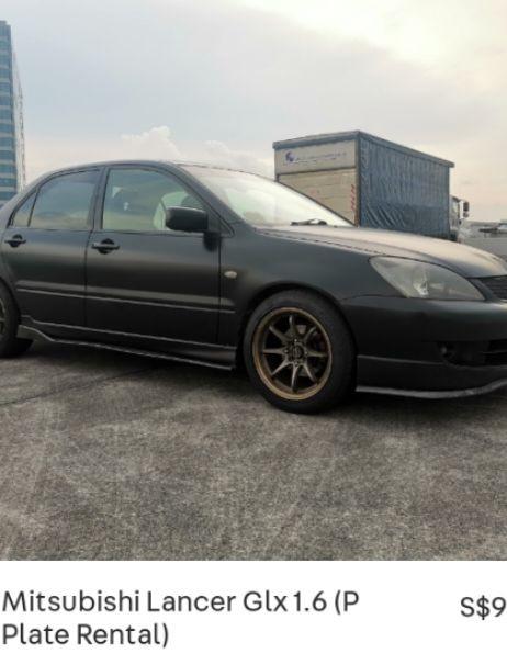 Mitsubishi Lancer GLX 1.6(P Plate Rental), Cars, Car Rental on Carousell
