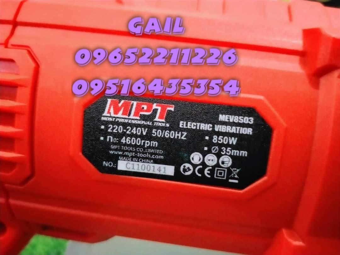 MPT 850W Electric Concrete Vibrator w/ 35mm Vibrator Shaft (MEV8503 ...
