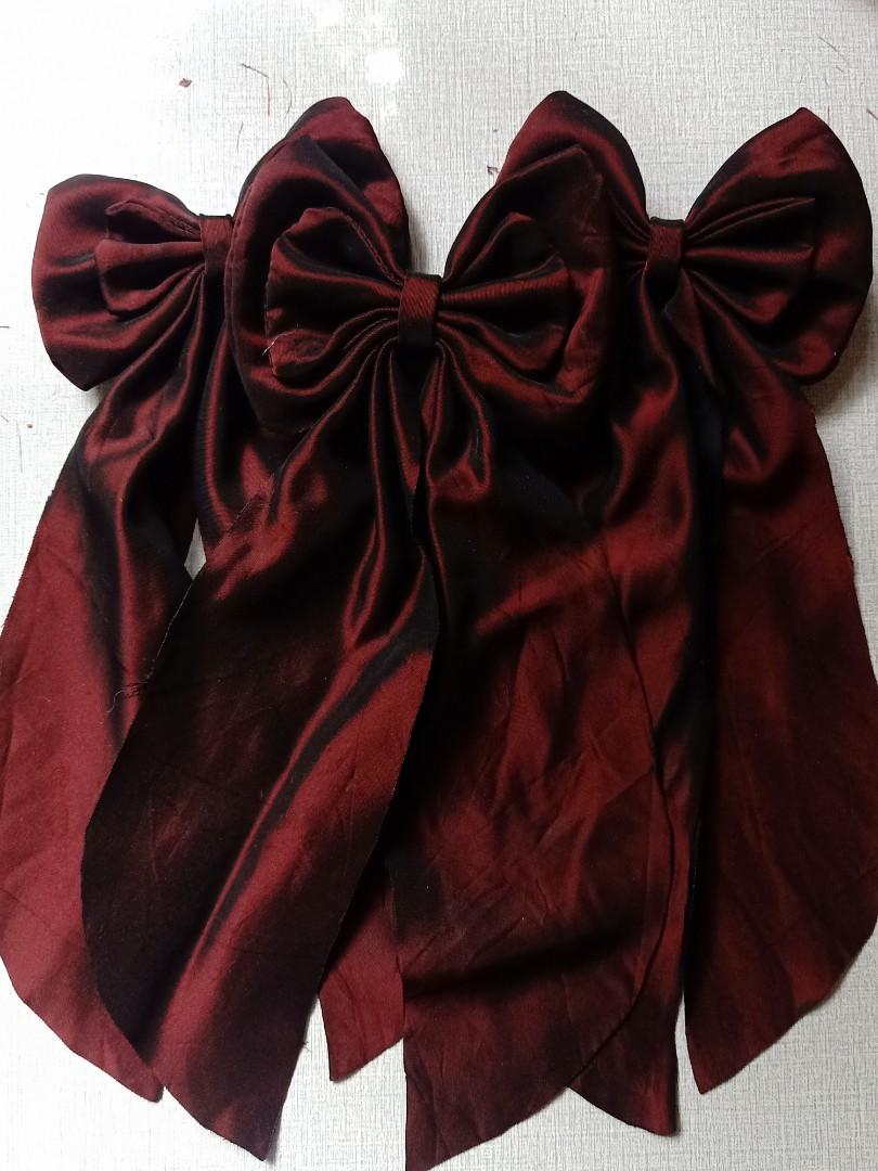 NAMI'S | Maroon Ribbon with Tail, Women's Fashion, Watches ...