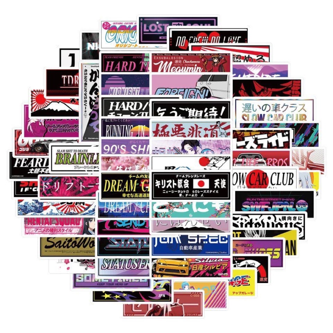 (Stickers) 25pc JDM Japanese Domestic Cars Clubs Brands Sakura Sun ...