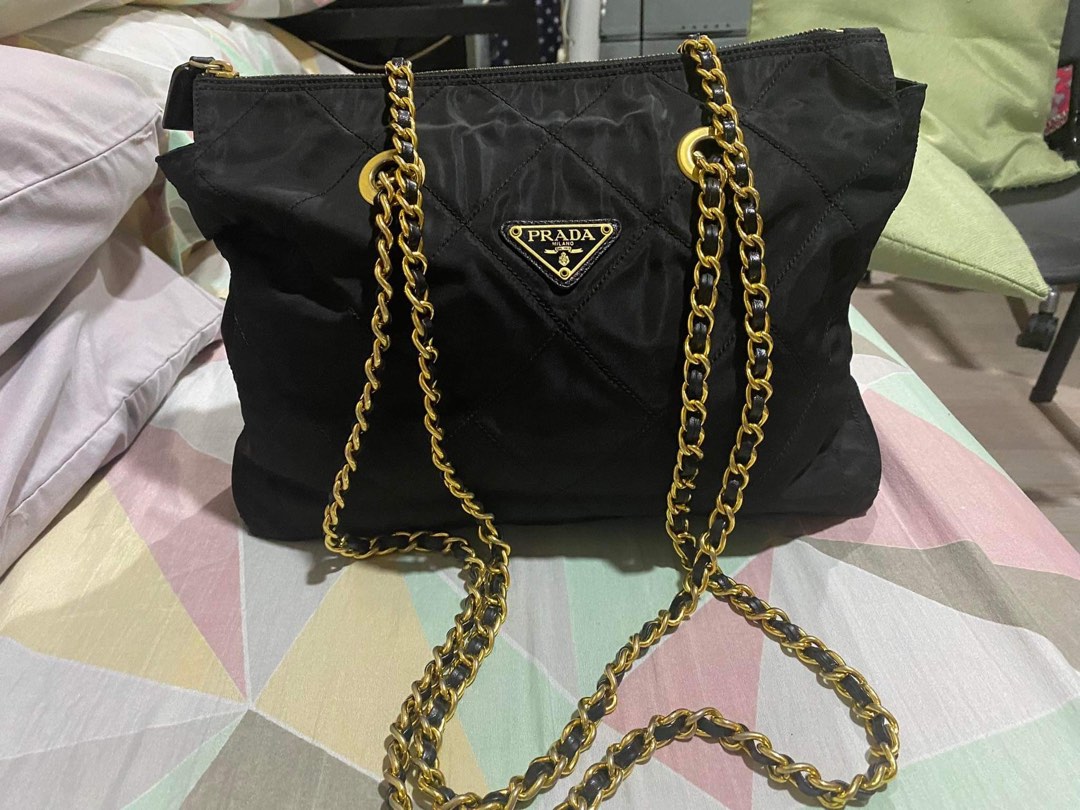 original prada gold chain, Luxury, Bags & Wallets on Carousell