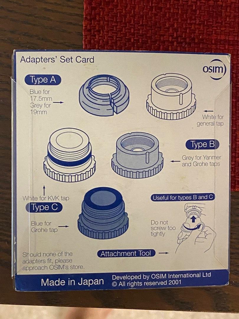 Osim water purifier adapters set card, TV & Home Appliances, Kitchen ...