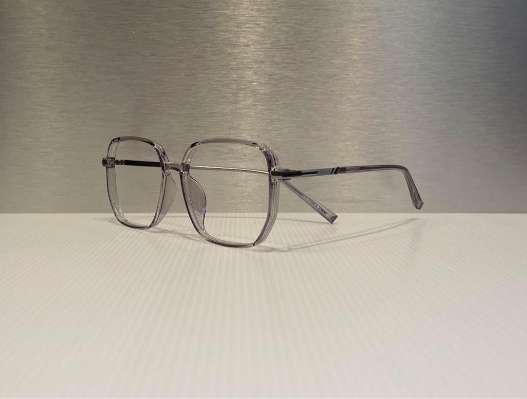Oversized Translucent grey spectacles, Men's Fashion, Watches ...