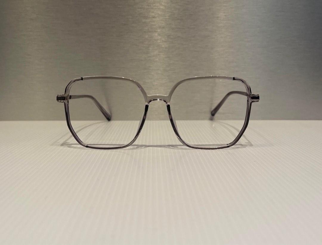 Oversized Translucent grey spectacles, Men's Fashion, Watches ...
