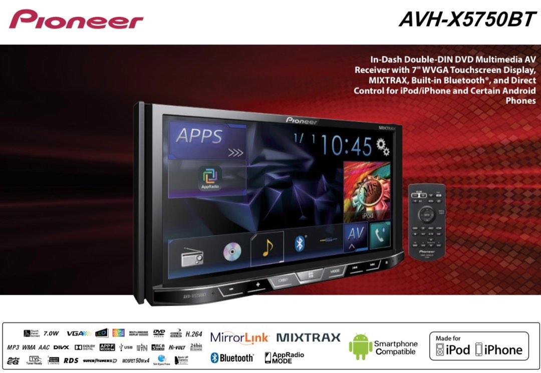Pioneer 2 din radio avh-x5750bt, Car Accessories, Electronics & Lights on Carousell