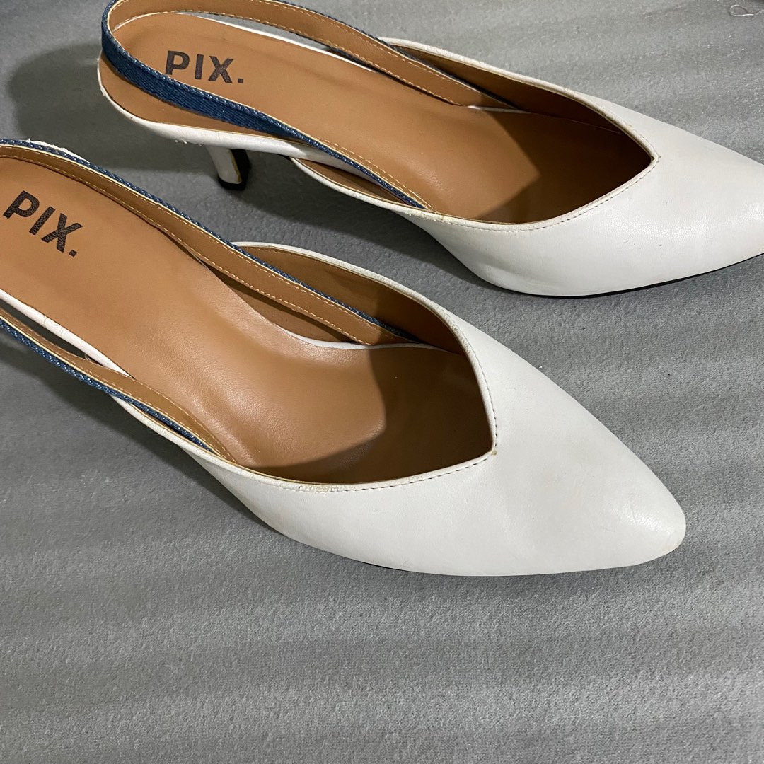 Pixfootwear pix white heels sepatu putih kerja kantor office, Fesyen ...