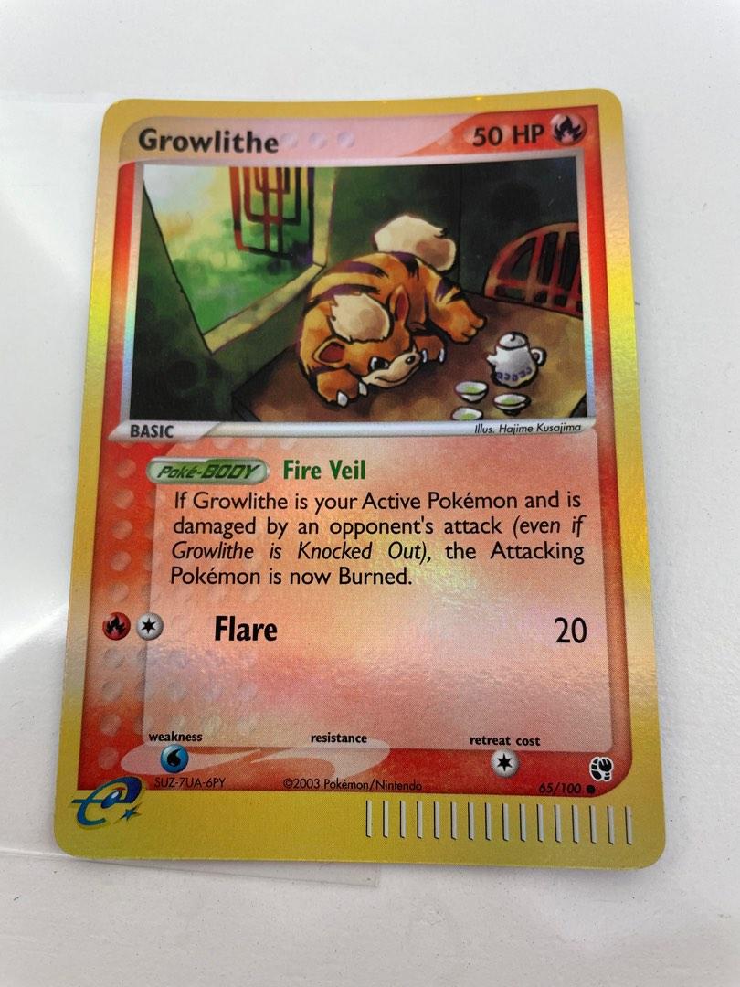 Pokemon Ex Sandstorm Growlithe Holo 65100 Common E Reader Pokemon Card 2003 Hobbies And Toys