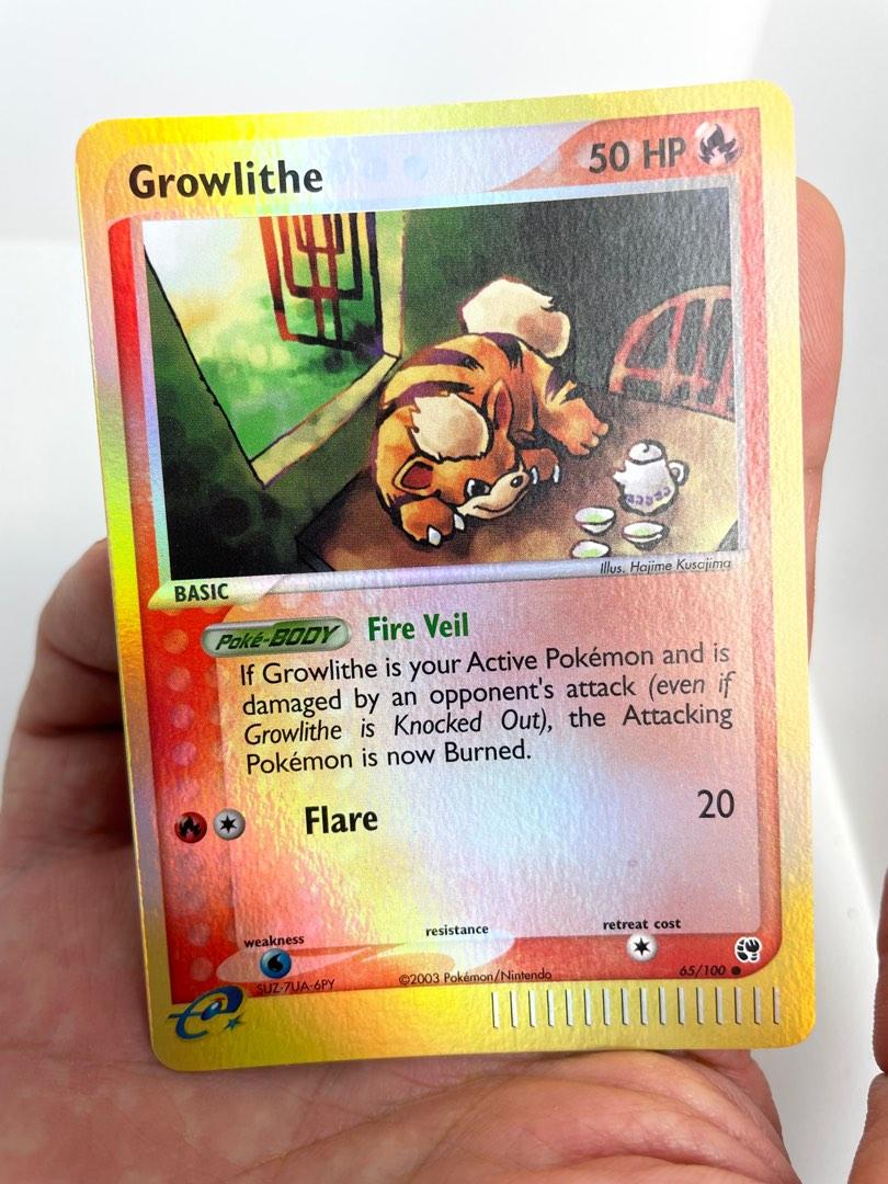 Pokemon EX Sandstorm GROWLITHE Holo 65/100 COMMON E-Reader Pokemon Card ...