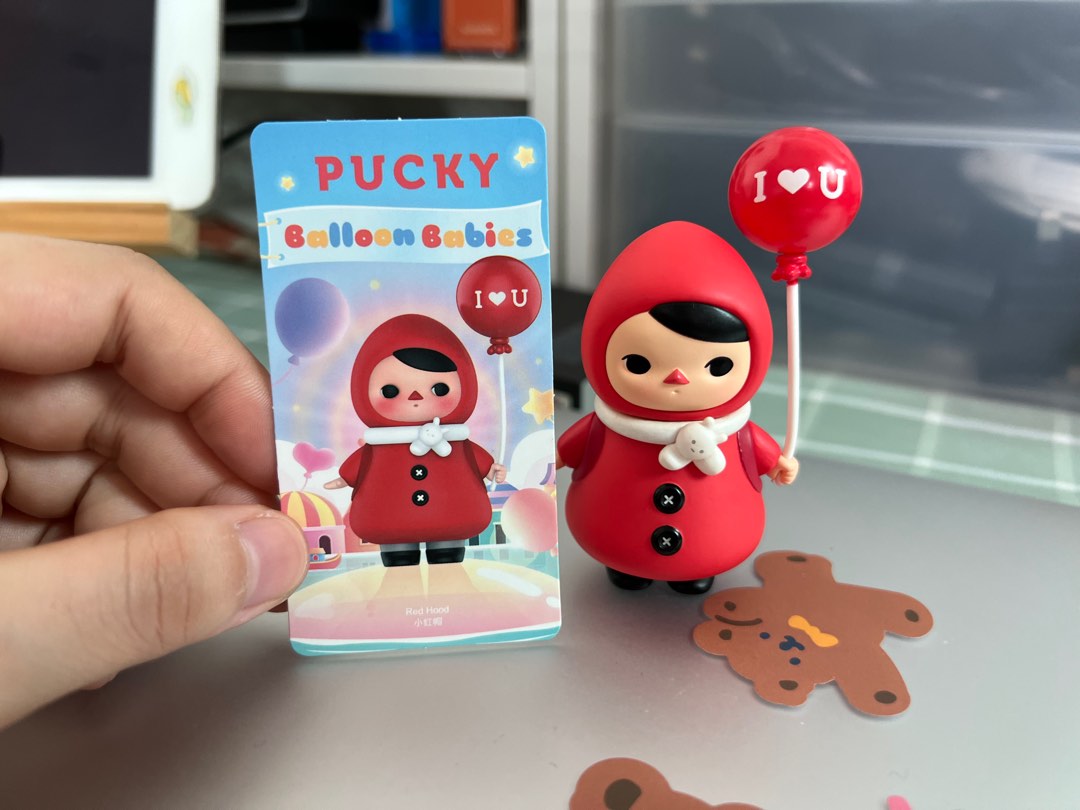POPMART - Pucky red hood balloon baby, Hobbies & Toys, Toys & Games on ...