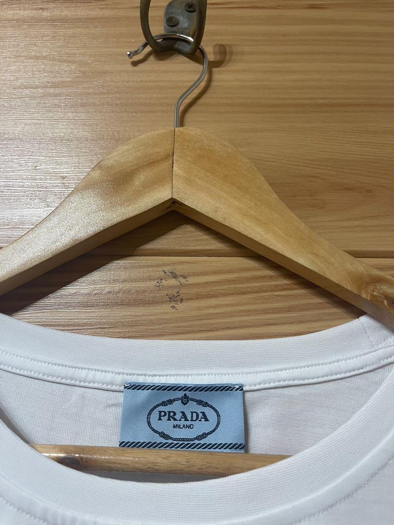 Prada Triangle Metal Logo Tee, Men's Fashion, Tops & Sets, Tshirts ...