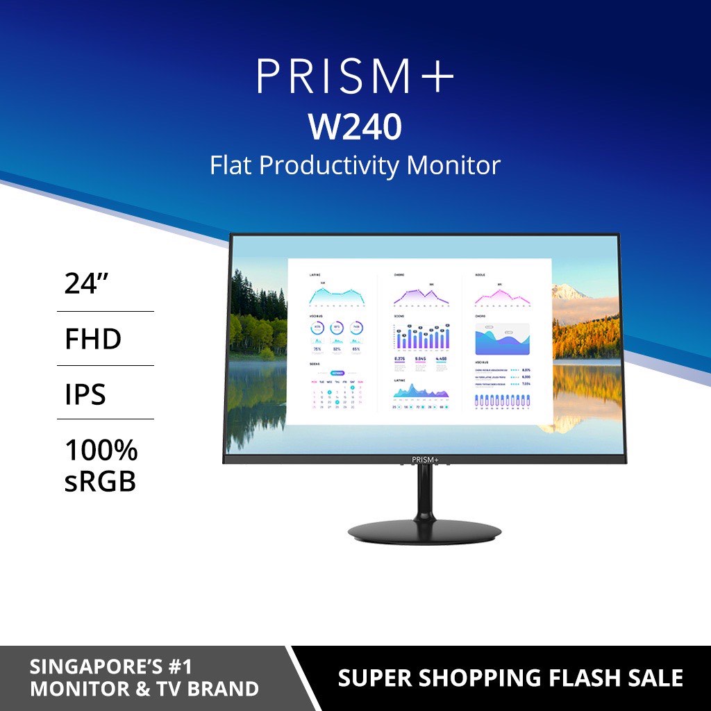 PRISM+ W240 24 inch IPS 75Hz Productivity Gaming Monitor [1920 x 1080 ...