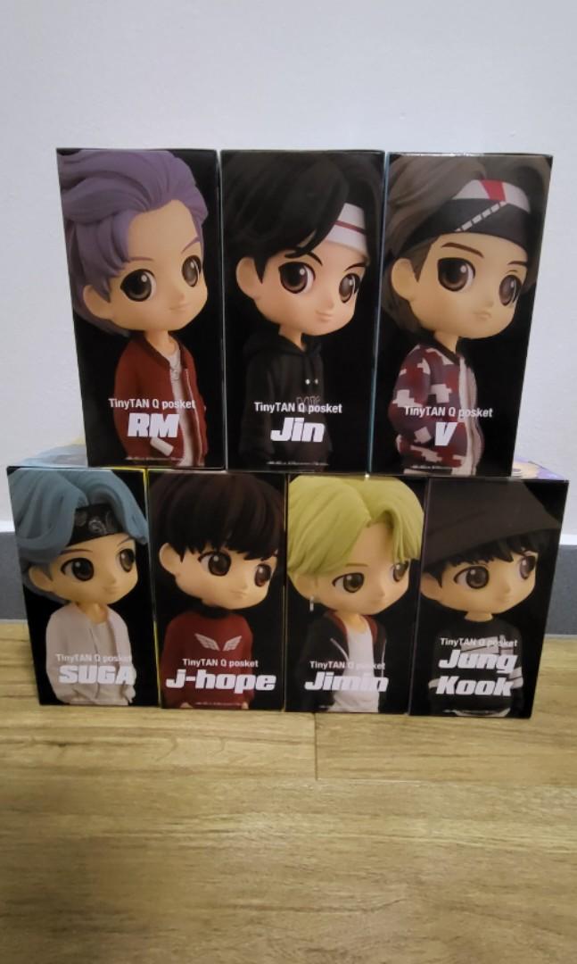 Q posket BTS Tiny Tan MIC Drop Version A [Set Of 7], Hobbies & Toys, Toys & Games on Carousell