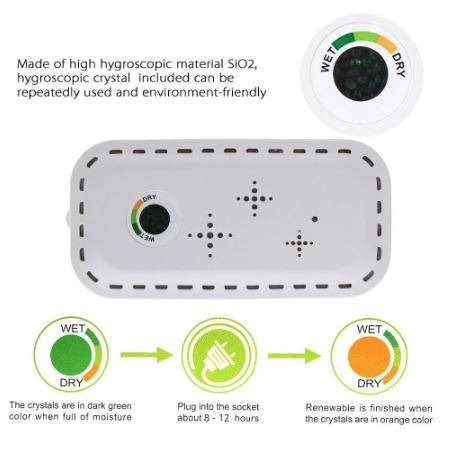 Rechargeable Mini Dehumidifier for Cameras Drybox Wardrobe cabinet ...