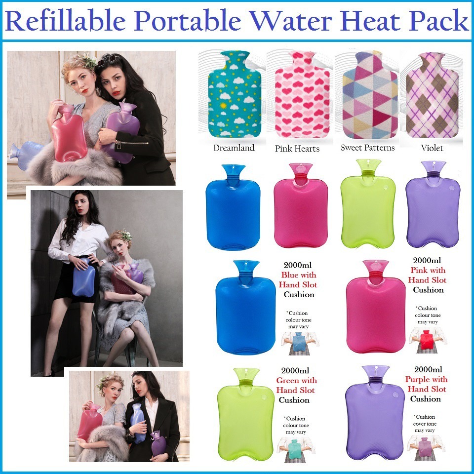 Refillable Portable Water Heat Pack Hand Warmer Winter Heat Pad Therapy ...