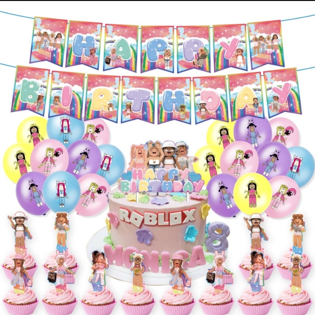 Roblox Sandbox Birthday decoration/Complete set, Hobbies & Toys ...