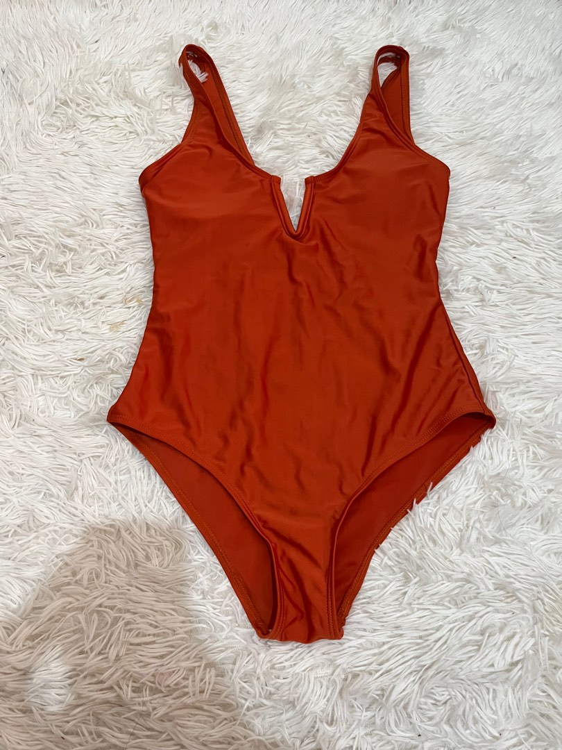Rust Orange One Piece Bikini, Women's Fashion, Swimwear, Bikinis ...