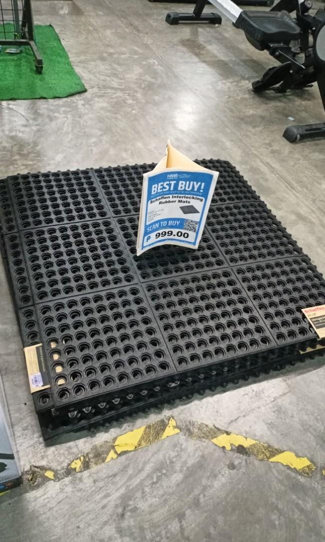 Schaffen interlocking rubber mat 3x3 ft, Furniture & Home Living, Home ...