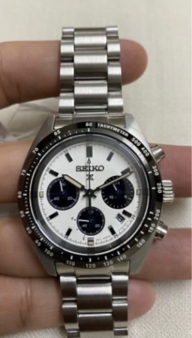 Seiko Chronograph Panda style with leather strap, Luxury, Watches on ...