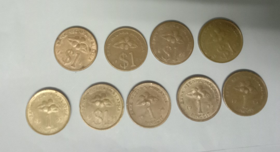 SET LENGKAP 9 KPG SYILING LAMA RM1 KERIS MALAYSIA TAHUN 1989 HINGGA ...