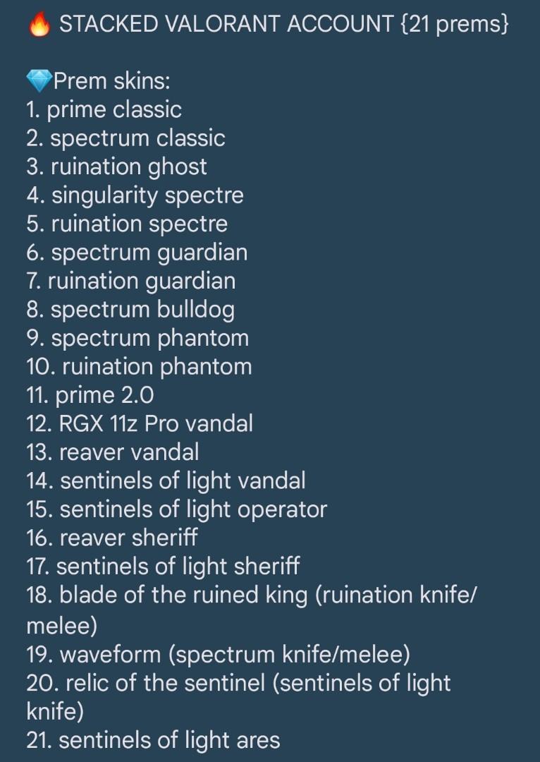 STACKED CHEAP valorant acc, Video Gaming, Gaming Accessories, Game Gift ...