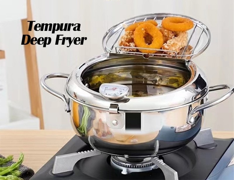 Stainless Steel Japanese Tempura Deep Fryer Pot/Deep Frying Pot with ...