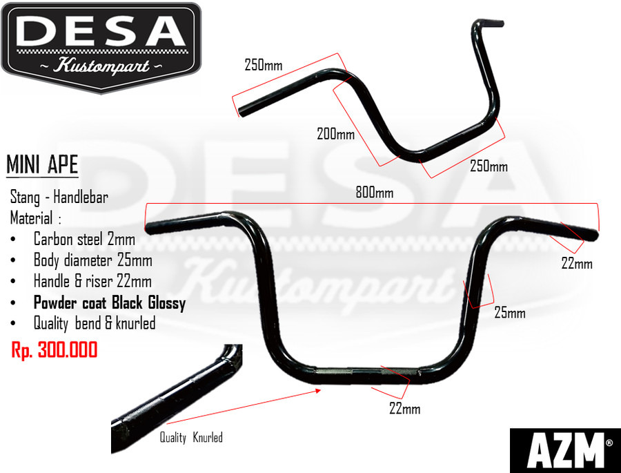 Stang Handlebar Mini Ape Tinggi Touring, Motor di Carousell