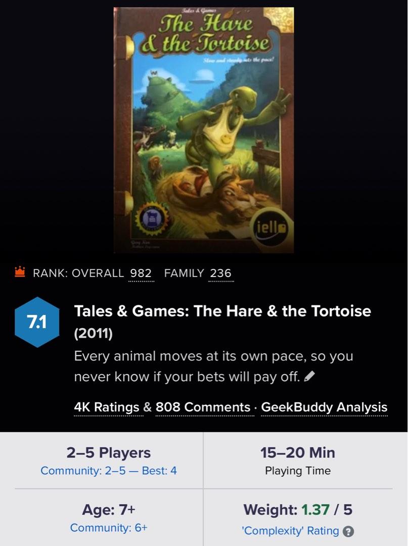 Tales & Games board game the hare and tortoise the three little pigs ...