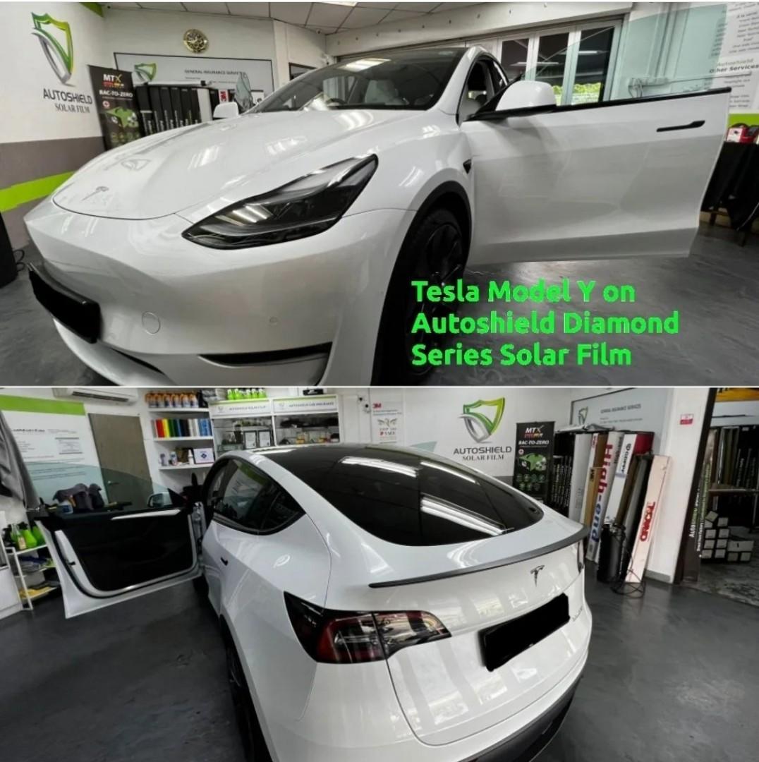 Tesla Model Y on Autoshield Diamond Series Solar Film, Car Accessories ...