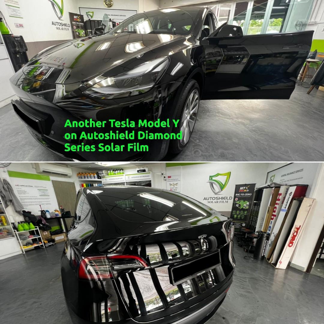 Tesla Model Y on Autoshield Diamond Series Solar Film, Car Accessories ...