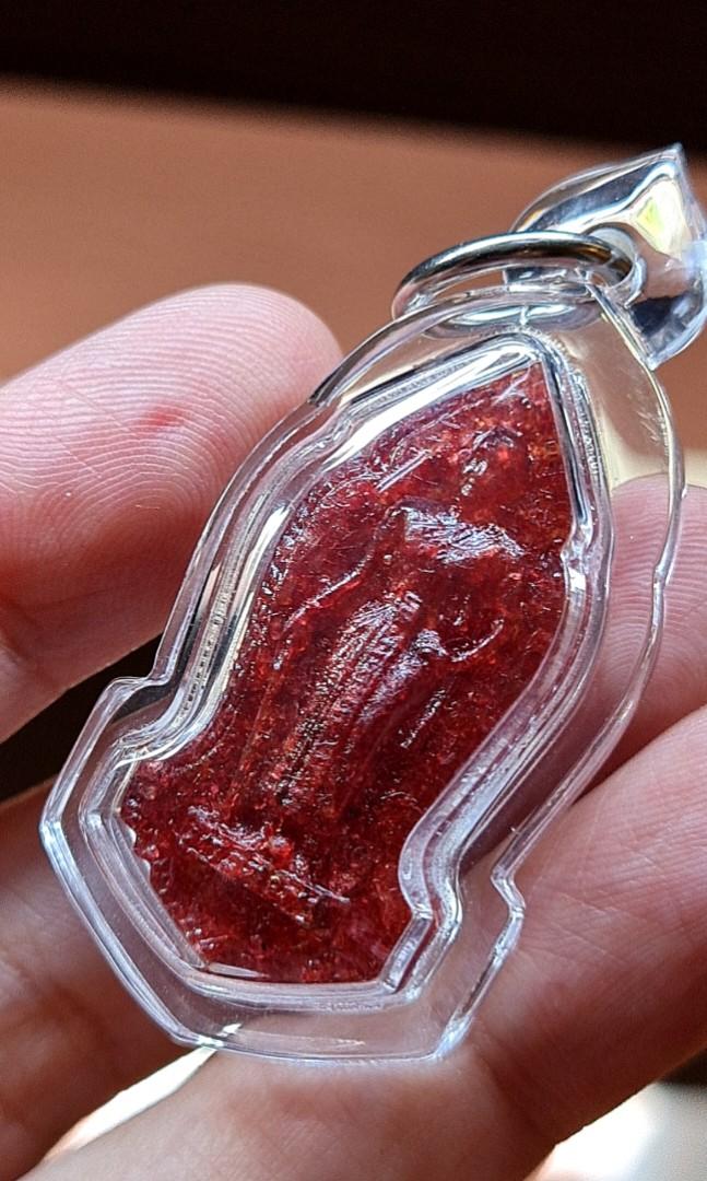 Thai amulet yamo from ruby flakes blessed by Lp Koon , hand written ...
