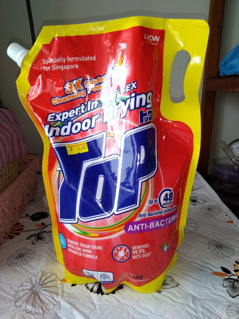 Top Liquid Laundry Detergent Anti-Bacterial 1.6kg, Furniture & Home ...