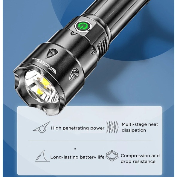 Torchlight Ultra Bright XHP70 LED Rechargeable USB Flashlight Small ...