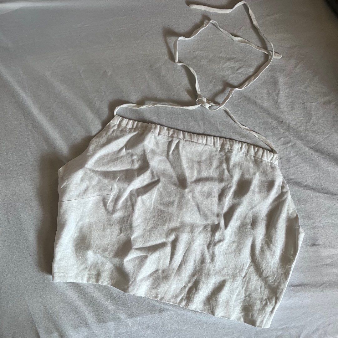 Undo Linen Halter Top, Women's Fashion, Tops, Sleeveless on Carousell