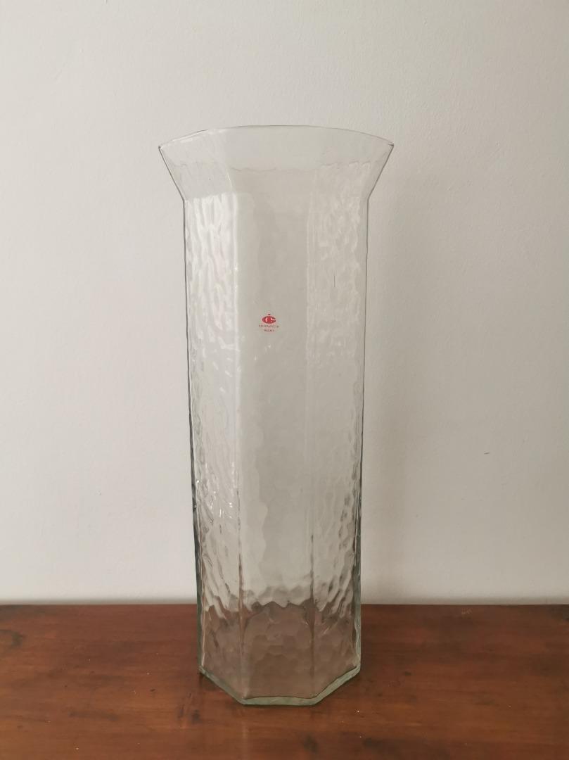 Vase- upright glass 8-sided octagon, Furniture & Home Living, Home ...