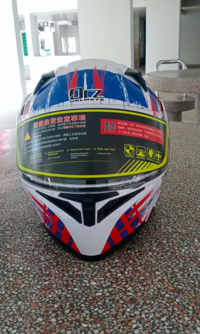 White with Blue/Red Designs Flip Up Modular Pista Tail Lip Fin Full ...