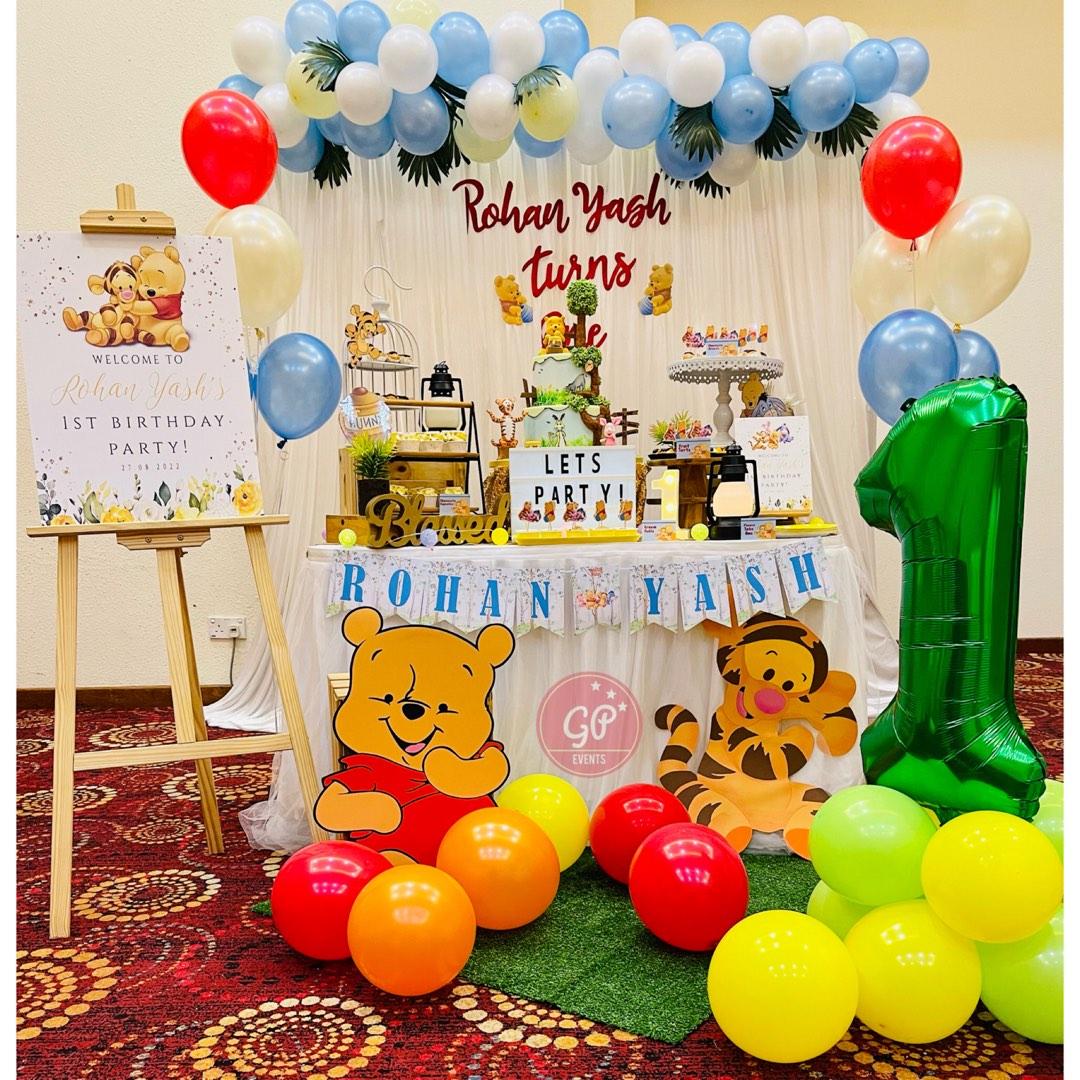 Winnie The Pooh Theme Dessert Table Decor Set Up, Lifestyle Services ...