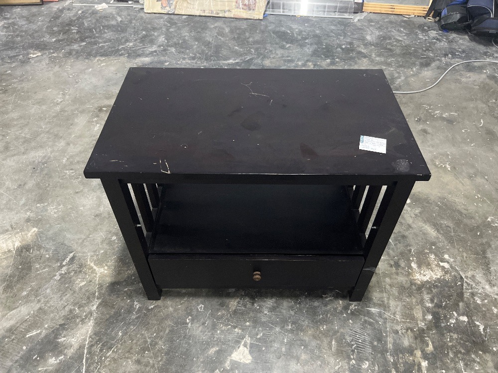 Wooden Side Table with Drawer Black Colour / Meja Sisi Kayu dengan Laci ...