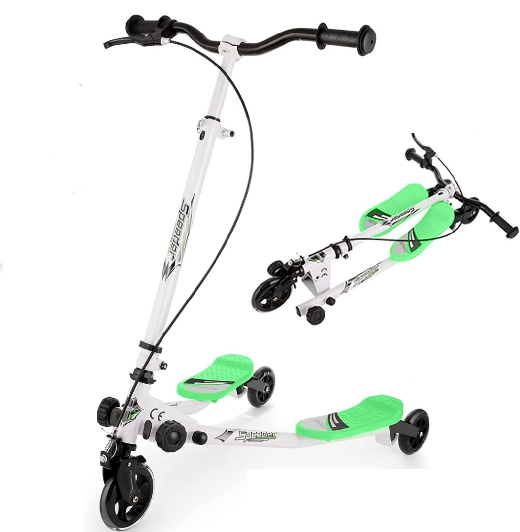 WOOKRAYS Swing Scooter, 3 Wheels Foldable Wiggle Scooter Tri Slider ...