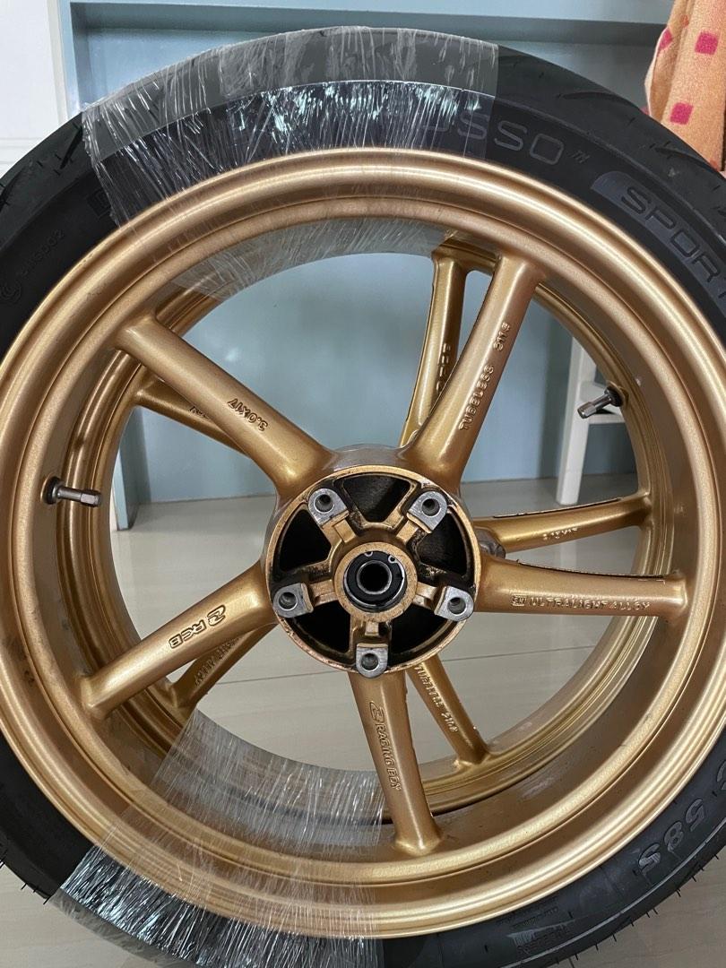 Y15 Gold RCB SP 522 Rims n tyre, Motorcycles, Motorcycle Accessories on ...