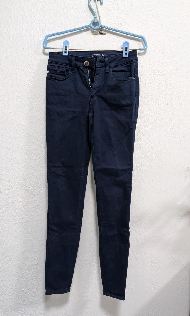 Zara basic denim navy blue jeans, Women's Fashion, Bottoms, Jeans ...